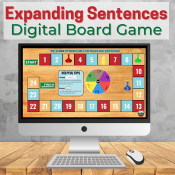 DIGITAL, INTERACTIVE Expanding Sentences Board Game - Writing Skills ...