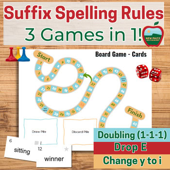 Suffix Spelling Rules Games - Doubling (1-1-1), Drop E, Change Y to I ...