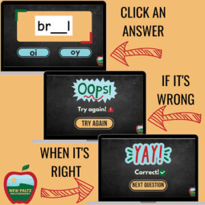 Digital Phonics Games for Long Vowel Teams OI/OY, AI/AY, OA/OW, AU/AW ...